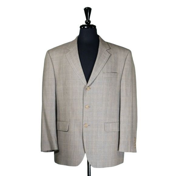 Chaps | Suits & Blazers | Chaps Ralph Lauren Mens Blazer Beige Silk Wool Lined Suit Jacket Sport ...